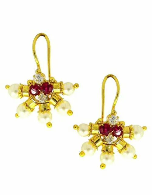 Buy Anuradha Art Jewellery Gold Plated Traditional Bugadi Clip-On Earrings (Women) Online at ...