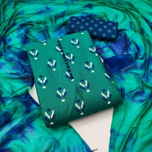 Buy Panzora Chic Cotton Ensemble with Saburi Print Chinon Dupatta ...