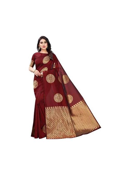 Buy Marabout Women Maroon Tissue Assam Silk Saree Online at Best Prices ...