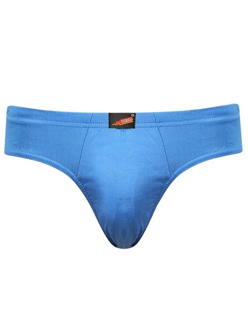 Buy SOLO Sky Blue Plain pure cotton Brief - S Online at Best Prices in ...
