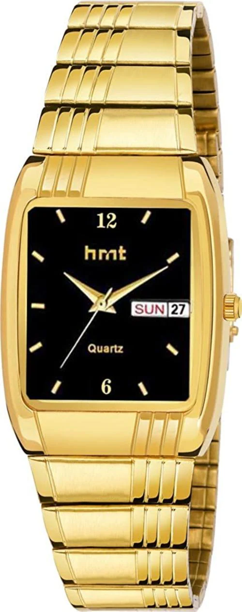 Buy hrnt Analog Black Dial Gold Strap Watch for Men (HMTG-B9076) Online ...