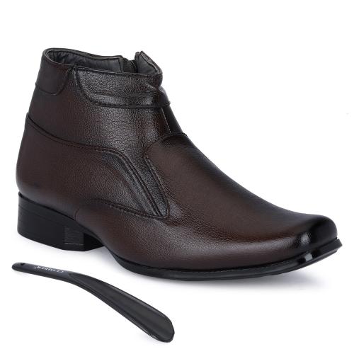 Buy Ronzo Clarcks Formal Black Synthetic Leather Zip Shoes For Men ...