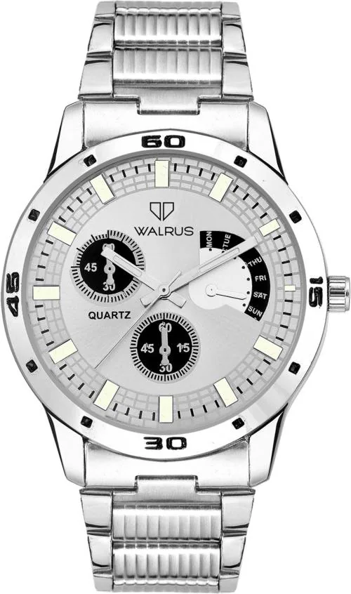 Buy Walrus Analog Silver Dial Silver Strap Watch For Men Online at Best ...