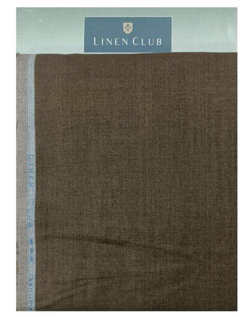 Buy Linen Club Men Brown Solid Linen Shirt Fabric Online at Best Prices ...