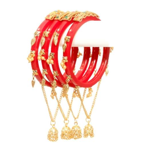 Buy Zindura Red Kangan set for Girls (Pack of 4) Online at Best Prices ...