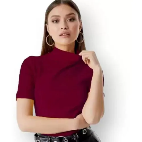 Buy RS URBAN Casual Regular Sleeves Solid Women Maroon Top Online at ...