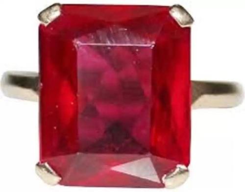 Buy Chopra Gems & Jewellery Brass Ruby Manik Stone Ring (Men and Women) - Free Size Online at ...
