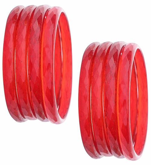 Buy NMII Glass with Diamond Cut Design Glossy Finished Kada Set For ...