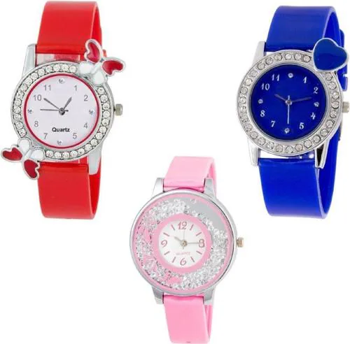 Buy Combo Pack 3 stylish designer analogue watch for girls & Women ...