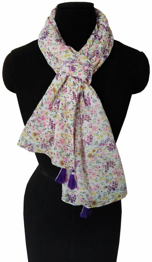 Buy JVNINE Printed Scarves (Stole) With Tassels Online at Best Prices ...