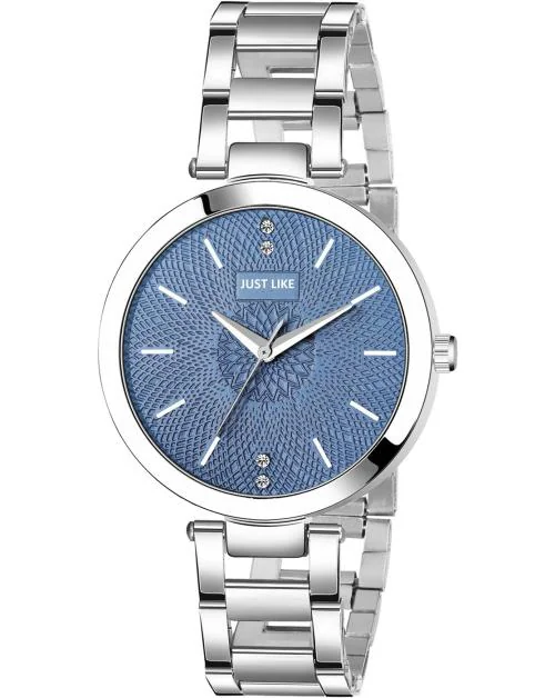 Buy Just Like Analog JT-201 Wrist Watch Blue Silver for Girls (Pack of ...