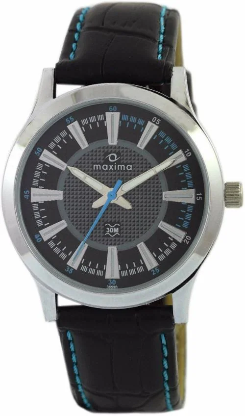 Buy Maxima Analog Black Dial Black Strap Watch For Men (36590LMGI ...