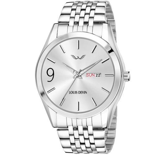 Buy Louis Devin Silver Dial Stainless Steel Chain Analog Wrist Watch ...