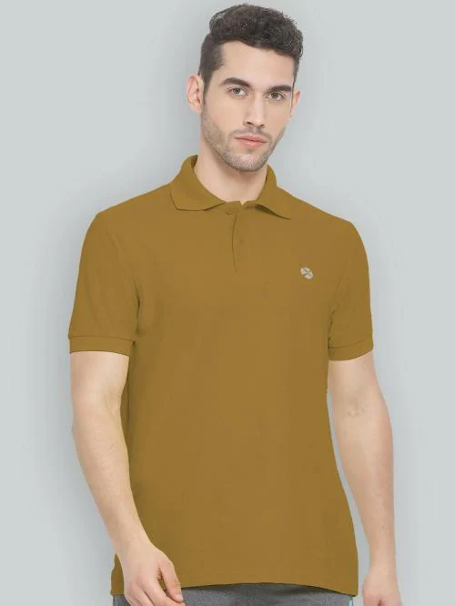 Buy Lux Nitro Cotton Blend Brown Polo T-shirt For Men Online at Best ...
