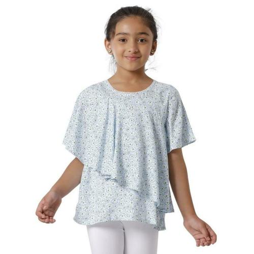 Buy De Moza Girls Light Blue Printed Rayon Top - 10 to 11 Years Online ...