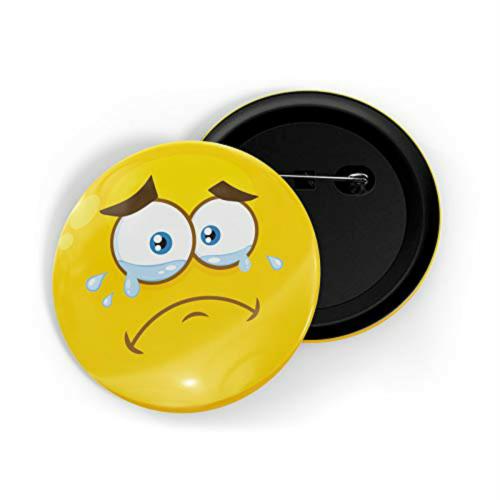 Buy Dhcrafts Yellow Metal Crying Face With Tears Emoji Printed Pin ...