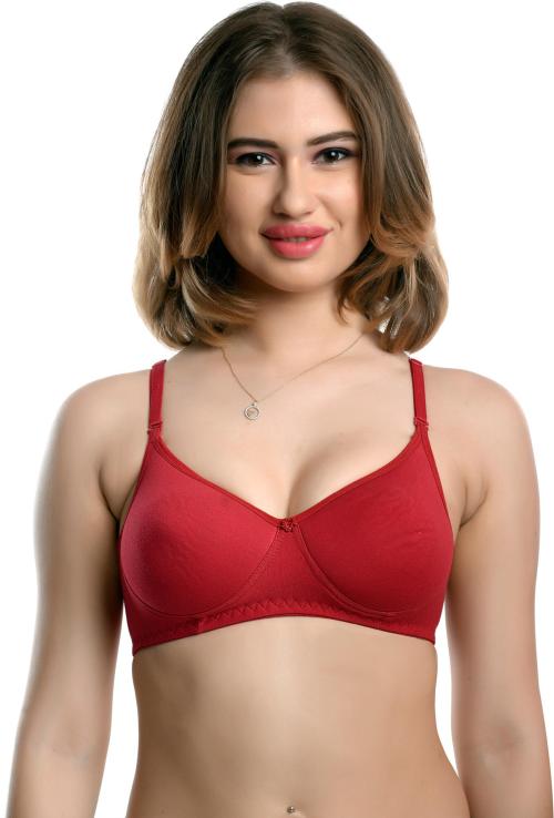 Buy Teusy Women Pink Cotton Blend T-Shirt Lightly Padded Bra (40) Online at Best Prices in India ...