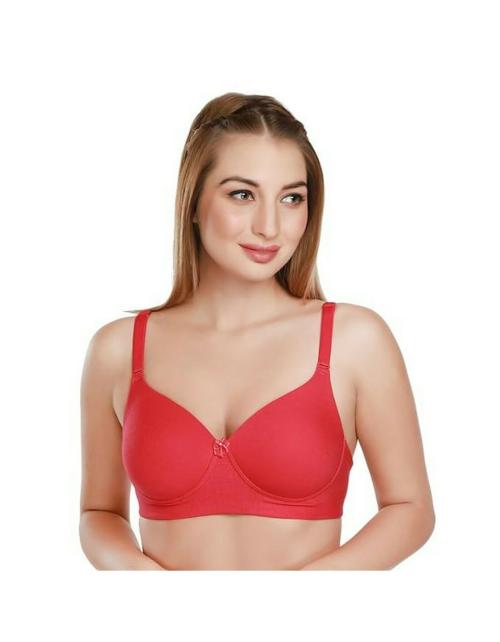 Buy DAISY DEE Women's Cotton Padded Wirefree Full Coverage Bra - (C.Red, 38B) Online at Best ...