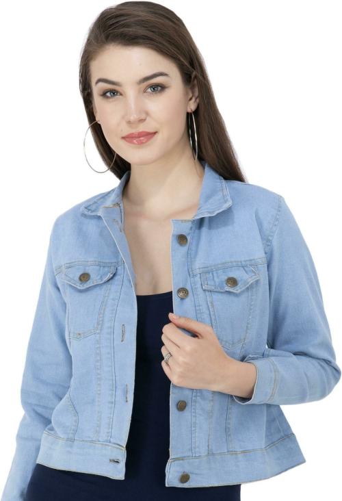 Buy Montrez Women Light Blue Solid Jacket Online at Best Prices in ...
