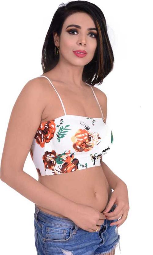 Buy MIXCART Lightly Padded,Elegance Girls , Crop top , Tube Top Wire Free Seamless Printed Bra ...