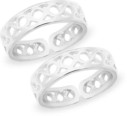 Buy Parnika Comfortable Band Design Pure 92.5 Sterling Silver Toe Ring () Online at Best Prices ...