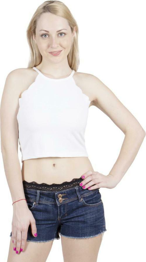 Buy GAURGEOUS Women Cotton Fabric Solid White Color top For women ...