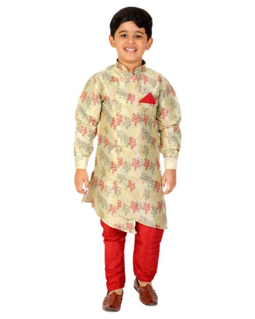 Buy Pro-Ethic Style Developer Ethnic Wear Silk Light Green Kurta Pajama ...