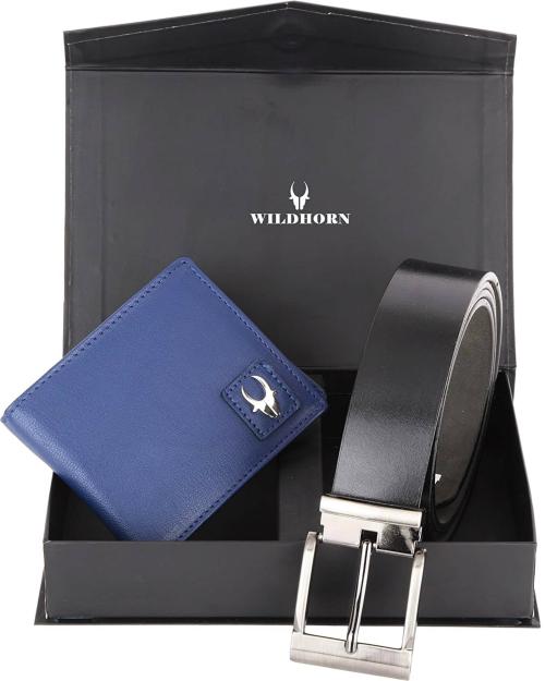 Buy Wildhorn Men Blue Wallet Combo Set Online at Best Prices in India ...