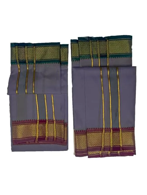 Buy PRAKASAM COTTON COTTON Mens Blended Silk type Pet Dhoti with ...