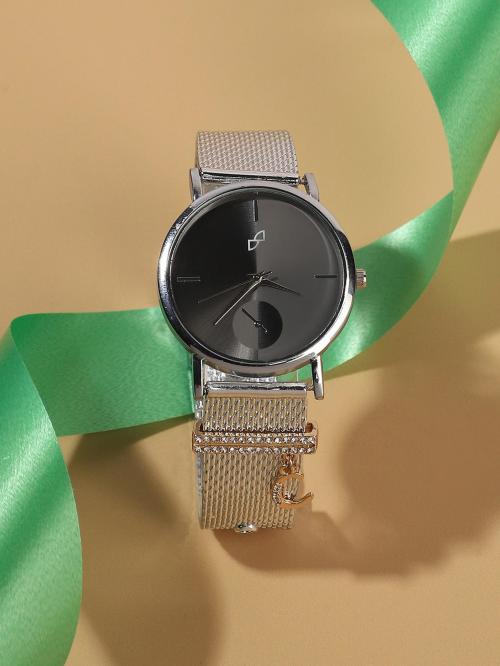 Buy HAUTE SAUCE by Campus Sutra Women Round Analog Watch With C Liberty Initial Watch Charm ...