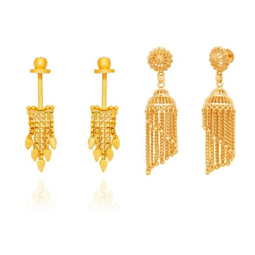 Buy arch fashion Traditional Gold Platted Bugadi & Jumkhi Earrings Pack ...