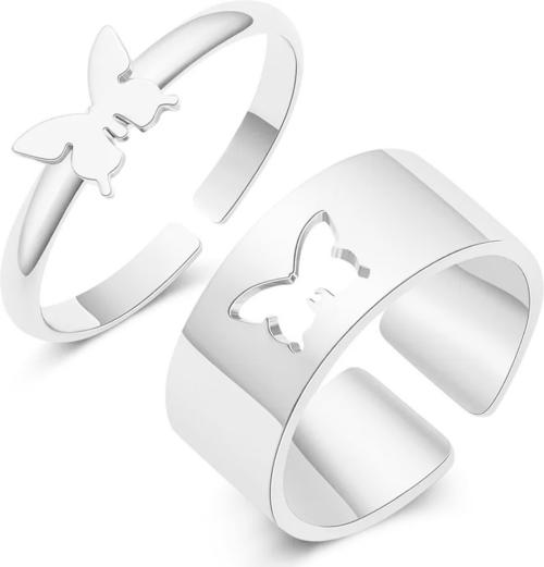 Buy Zoey Adjustable Butterfly Couple Ring for Lovers valentines Gift ...