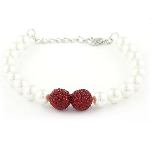Buy Mahi Red Rhodium Alloy Crystal Bracelet (Women) Online at Best ...