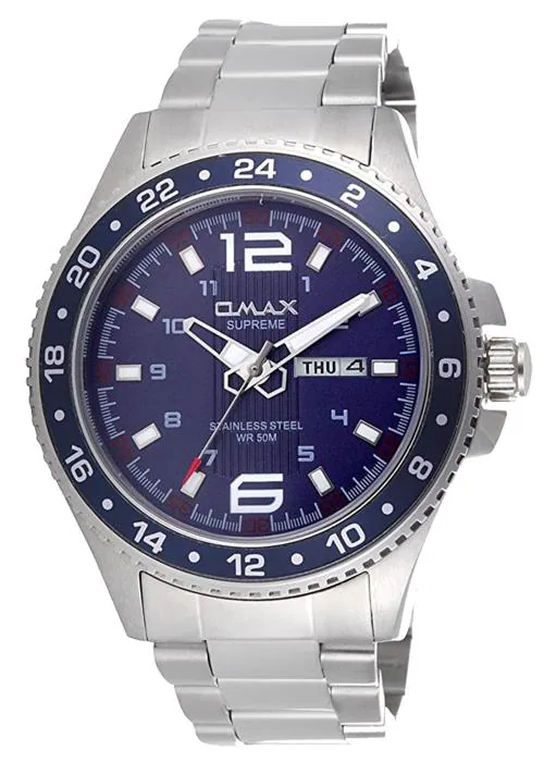 Buy OMAX Day and Date Supreme Analog Blue Dial Watch Men-SS374 Online ...