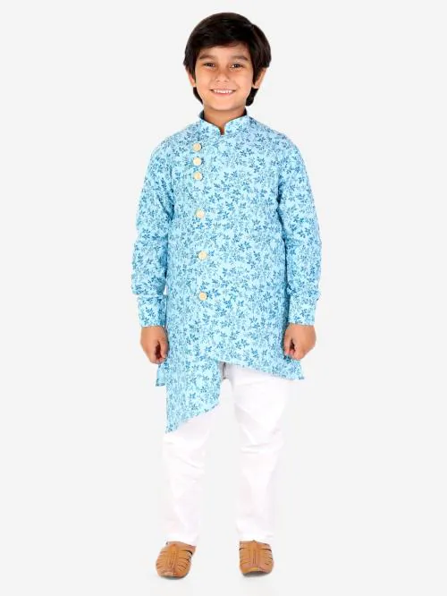 Buy Pro-Ethic Style Developer Kid's Cotton Ethnic Wear Firozi Kurta ...
