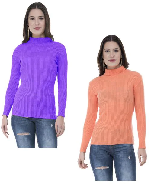 Buy IndiWeaves Women Woollen Warm Full Sleeves High Neck Skivvy (Pack ...
