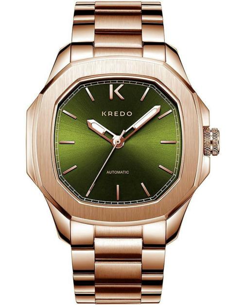 Buy Kredo Analogue Green Dial Rose Gold Strap Otus Automatic Watch For ...