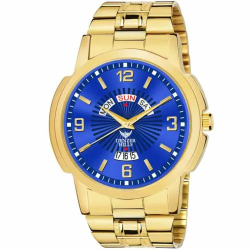 Buy Denzer Hills Mens Big Face Stainless Steel Analog Quartz Watches ...