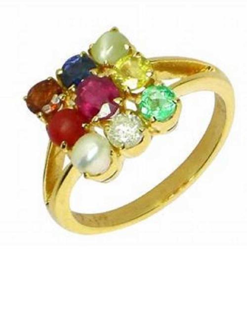 Buy CEYLONMINE NATURAL GEMSTONE NAVRATAN COPPER RING Online at Best ...