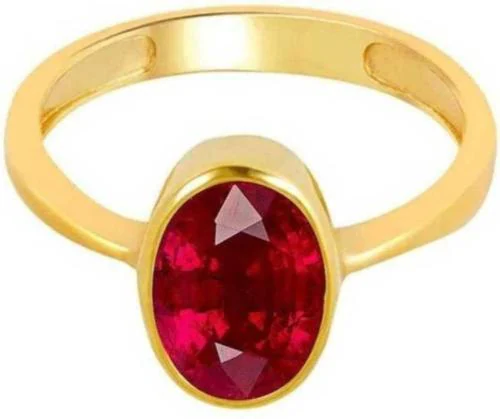 Buy Chopra Gems & Jewellery Gold Plated Brass Panchdhatu Ruby Manik Ring (Men and Women ...