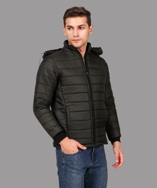 Christy World Men Charcoal Quilted Jacket - JioMart