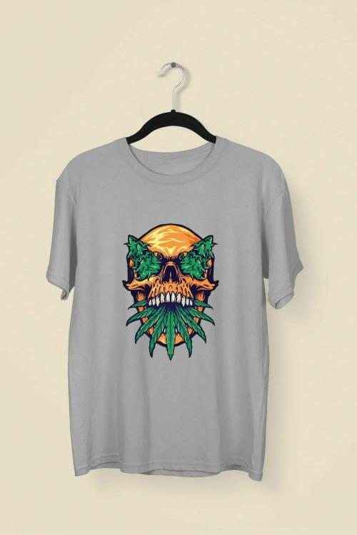 Buy Wild Punk Weed Skull Graphic 100% Cotton Premium Unisex Printed ...