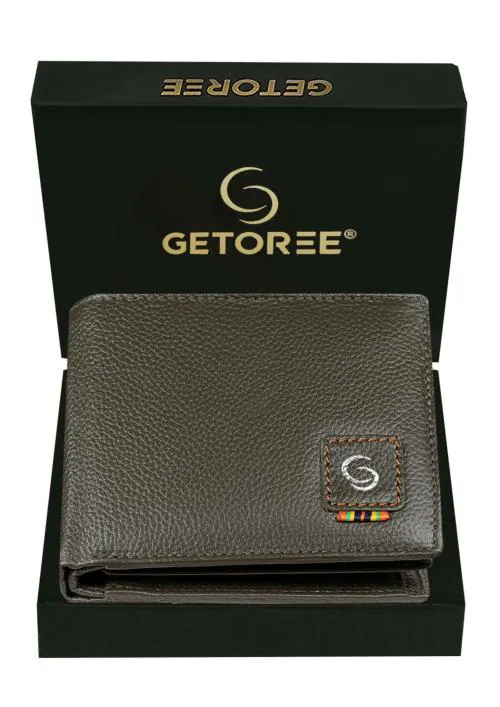Buy GETOREE Green Florence Genuine Leather Rfid Men's Wallet I 7 Credit ...