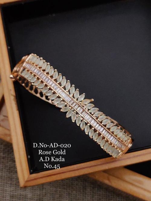 Buy KLIZONIL Beautiful Designer Brass Rose Gold Plated Fancy Kada Bracelet for Women and Girls ...