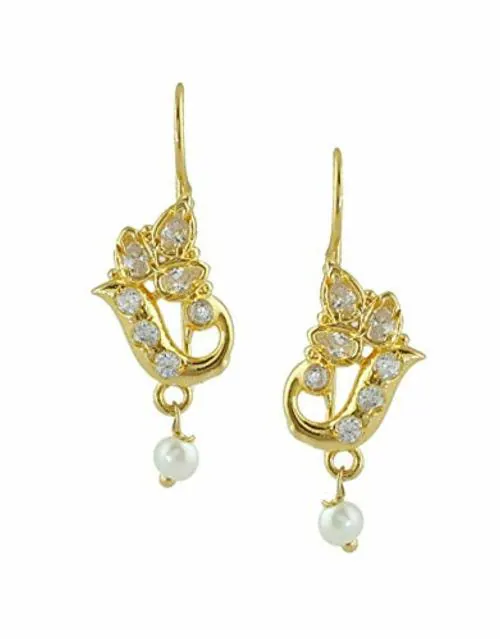 Buy Anuradha Art Jewellery Gold Plated Peacock Maharashtrian Jewellery Bugadi Earrings (Women ...