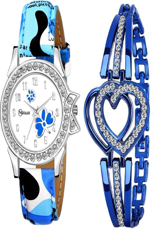 Buy MIVAAN Analog White Dial White Strap Watch for Women (V-72) Online ...