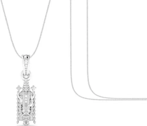 Buy Akshat Sapphire Pure Silver God Tirupati Bala Ji Pendant With Chain ...