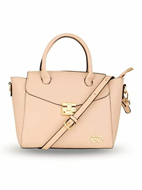 Buy E2O Women's Beige Polyurethane Satchel Handbag Online at Best ...