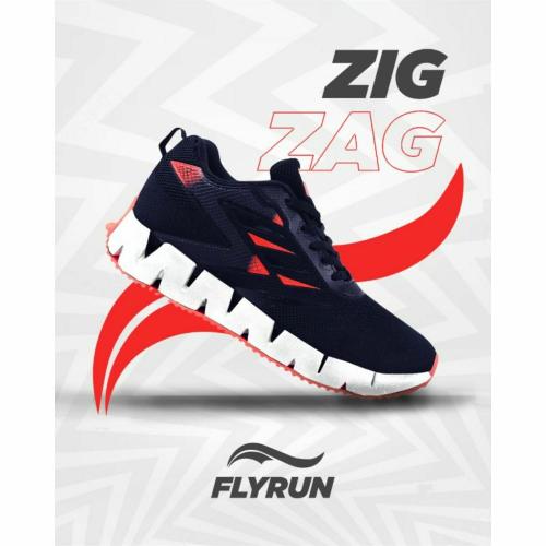 Buy FLYRUN Men ZigZag Sports Shoes Red size 9 UK Online at Best Prices ...