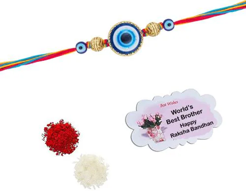 Buy 19th July Blue Mauli Thread Greeting Card, Rakhi, Chawal Roli Pack ...